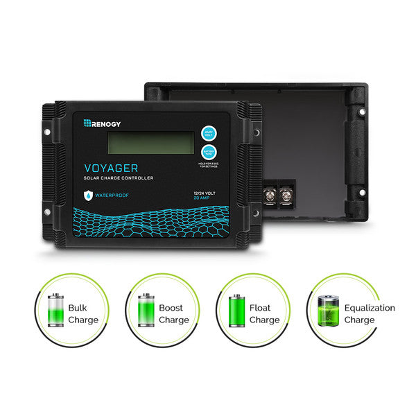 Renogy New Edition Voyager 20A PWM Waterproof Solar Charge Controller ...